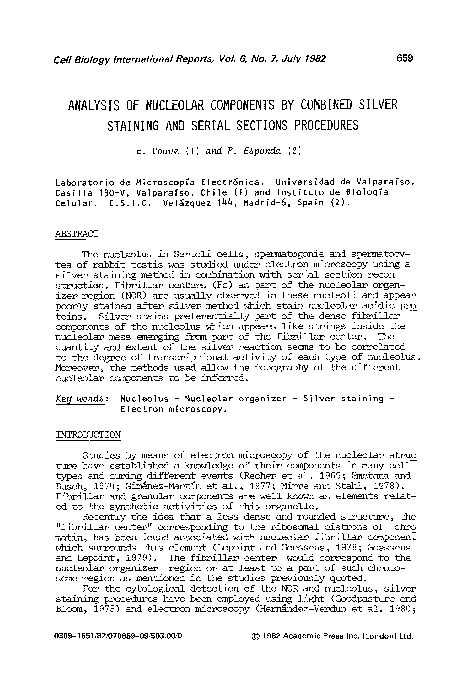 Pdf Analysis Of Nucleolar Components By Combined Silver Staining And Serial Sections Procedures