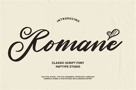 Romane Classic Handwritten Script Font On Yellow Images Creative Store 141890