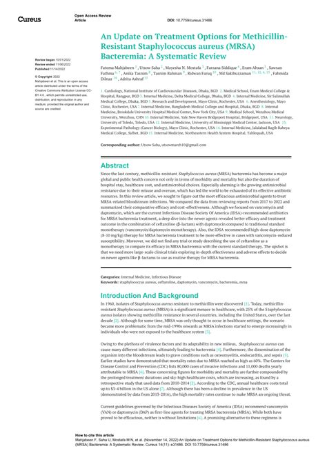 Pdf An Update On Treatment Options For Methicillin Resistant