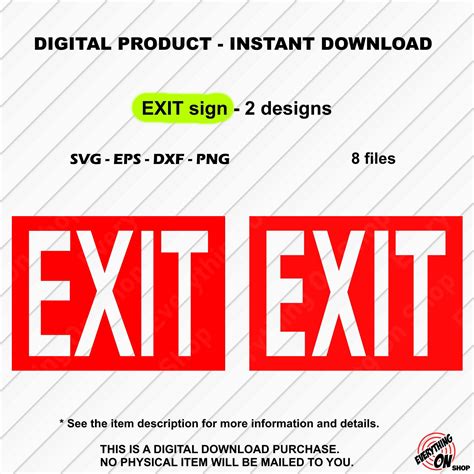 Printable Exit Signs