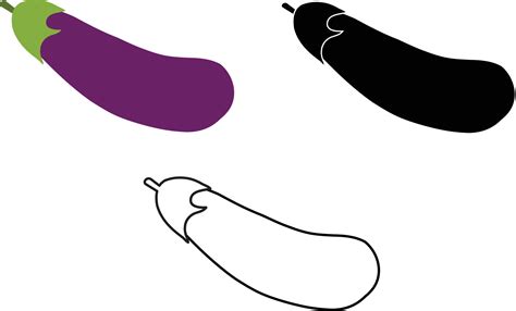 Eggplant Icon On White Background Aubergine Symbol Ripe Juicy