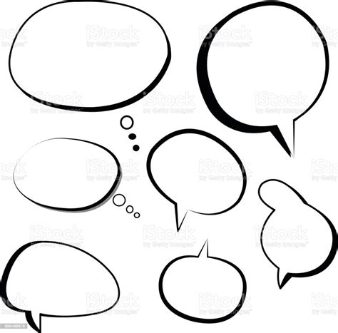 Comic Cartoon Text Boxes With Elements And Green Background Stock Illustration Download Image