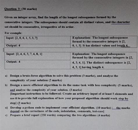 Solved Question 3 30 Marks Given An Integer Array Find