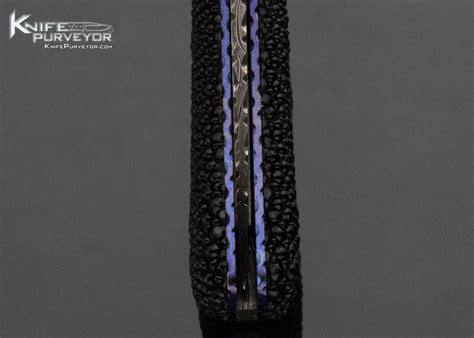 Doc Hagen Custom Knife Damascus And Stingray Scale Release Automatic Knife Purveyor