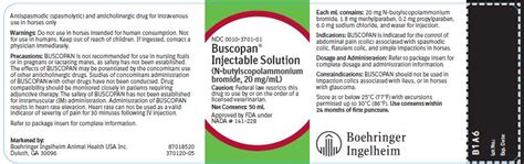 Dailymed Buscopan N Butylscopolammonium Bromide Injection