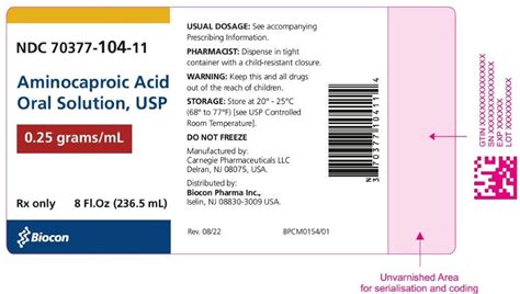 Aminocaproic Acid Oral Solution Usprx Only