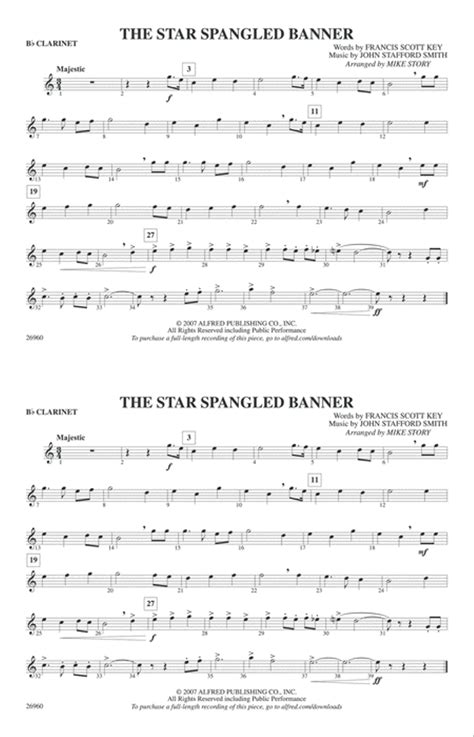 The Star Spangled Banner 1st B Flat Clarinet B Flat Clarinet