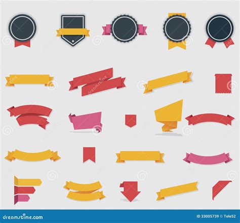 Vector Ribbons And Labels Stock Vector Illustration Of Collection
