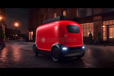 Self Driving Delivery Robot Concept Neural Network Ai Generated Stock Illustration
