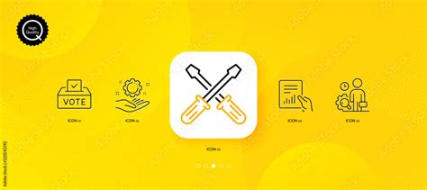 Document Employee Hand And Inspect Minimal Line Icons Yellow Abstract