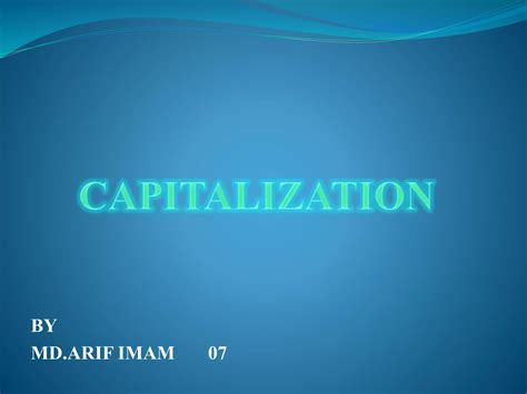Capitalization Ppt Pptx