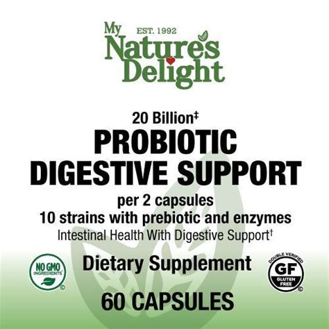 Probiotic Digestive Support 60 Caps My Natures Delight