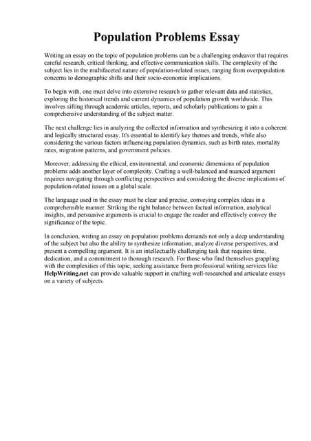 Population Problems Essay 438 Words Essay On Population Problem In