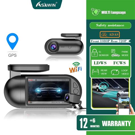 Wifi Dash Cam Frontal E Traseira Gps Adas Câmera Para Carro Com Lente