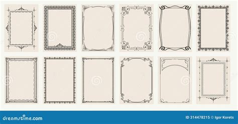 Rectangular Art Nouveau Framework And Background A4 A3 Proportion