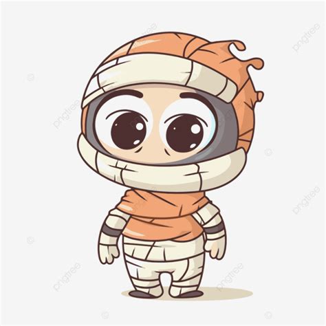 可愛的萬聖節木乃伊剪貼畫一個穿著木乃伊服裝卡通的橙色嬰兒 向量 可爱的万圣节木乃伊 剪貼畫 卡通片向量圖案素材免費下載，png，eps和