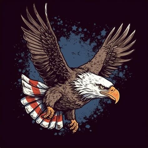 Premium Ai Image Bald Eagle With America Flag Color