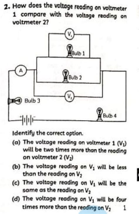 2 How Does The Voltage Reading On Voltmeter 1 Compare With The Voltage R