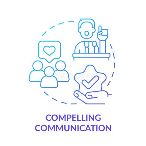 Compelling Communication Blue Gradient Concept Icon Stock Illustration