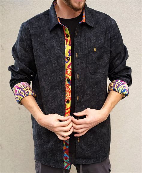 Secret Writing Being Lined Button Down By Alex And Allyson Grey Threyda Art And Apparel