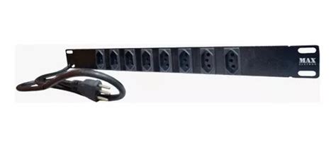 Régua 8 Tomadas 20a Rack 19 Polegadas Embutir Max Cor Preto Parcelamento Sem Juros