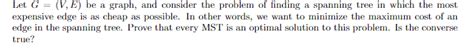 Solved Let G V E Be A Graph And Consider The Problem Of Chegg Com