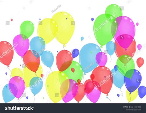 Multicolor Baloon Background White Vector Flying Stock Vector Royalty