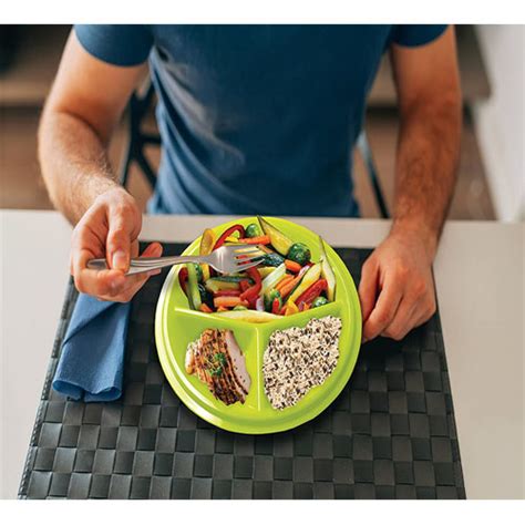 Portion Plate With Lid 3 Compartment Pack Of 2 At