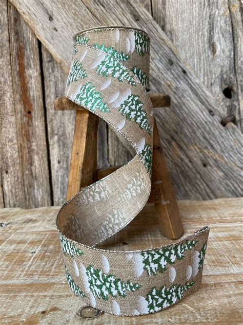 10 Yards Wired Ribbon Christmas Ribbon Farmhouse Ribbon Christmas
