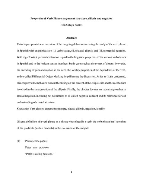 Pdf Properties Of Verb Phrase Argument Structure Ellipsis And