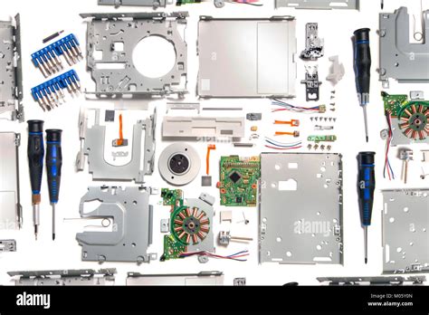 Disassembled Floppy Disk Drive Parts Isolated On A White Background Stock Photo Alamy