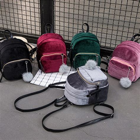 Women Backpack Casual Style Girls Simple Solid Mini School Backpack Wish