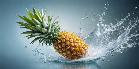 Pineapple Exploding In A Dynamic Splash Great For Energetic And