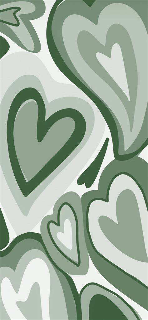 Download Green Hearts Abstract Wallpaper