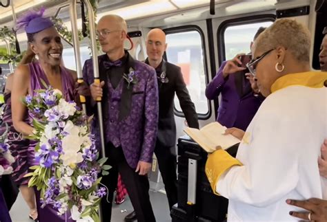 Couple Gets Married On Moving Bart Train With Bouquet Made Of Bart Tickets