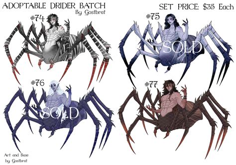 Set Price Adoptable Drider Batch Sold By Gostbrat On Deviantart