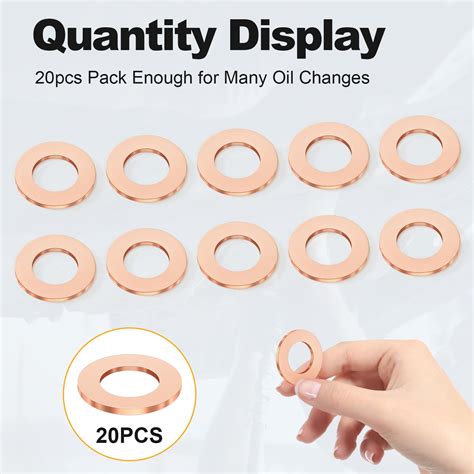 20pcs M12 Red Copper Oil Drain Plug Crush Washers Gasket