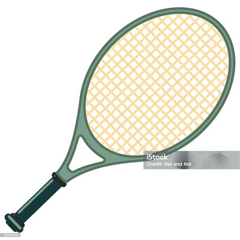 Tennis Racket Vector Illustration Isolated On White Background Stock