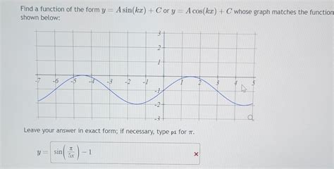 Solved Find A Function Of The Form Y Asin Kx C Or