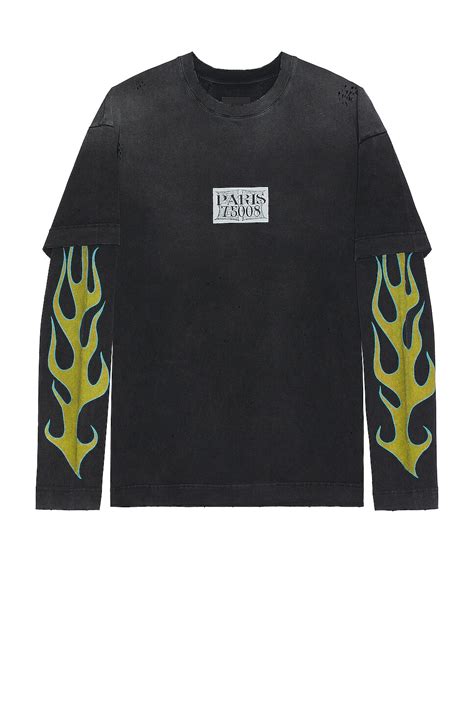 Givenchy Double Layer Tee In Black Fwrd