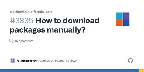 How To Download Packages Manually · Issue 3835 · Platformio Platformio Core · Github