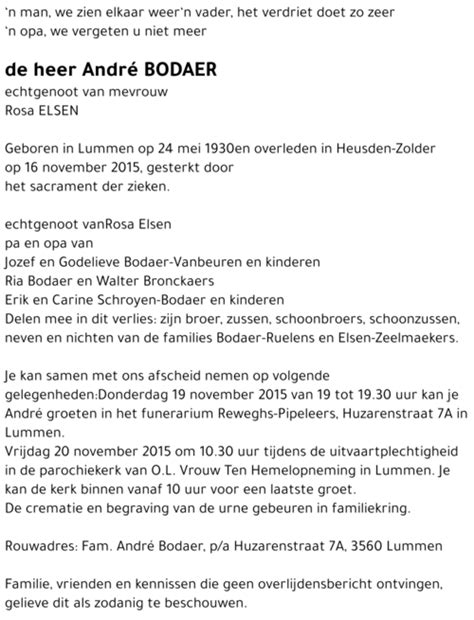 André Bodaer † 16112015 Inmemoriam