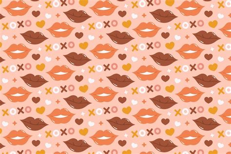 Free Vector Lips Pattern Design