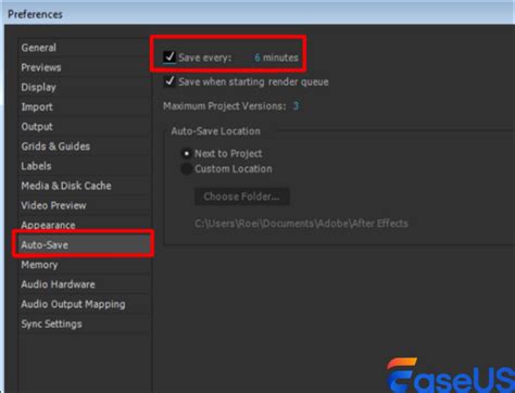 Recover Unsaved After Effects Project 2026 Update