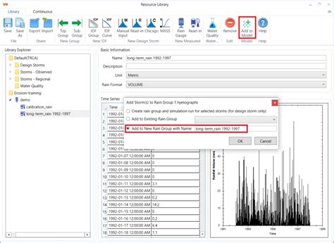 Step Add Rain Data From Resource Library Visual OTTHYMO