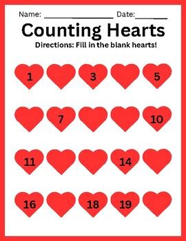 Heart Numbers Valentines Math Fun Number Recognition And Counting