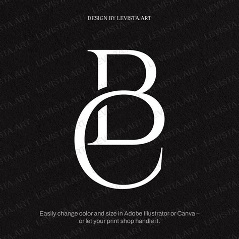 Modern Bc And Cb Initials Logo Instant Download Initials Logo