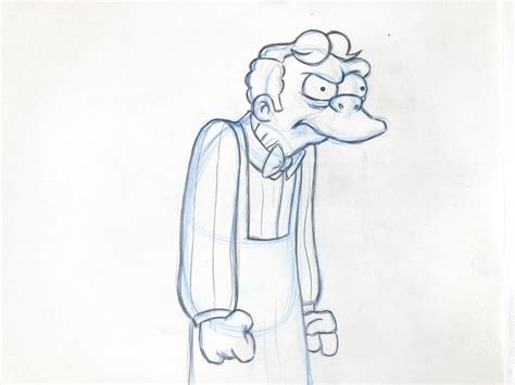 The Simpsons Original Animation Drawing Of Moe Szyslak 2000s