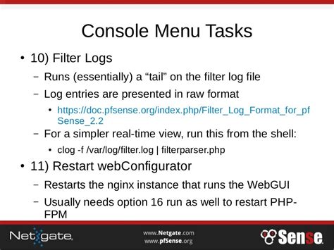 Console Menu Pfsense Hangout December 2016