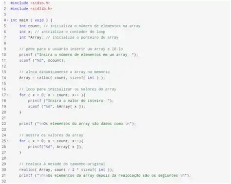 alocação dinâmica de um array escreva um programa que aloqu